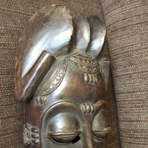 Vintage | Accents | Early Antique Hand Carved African Tribal Mask ...